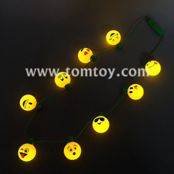 9 Emoji LED Light Up Necklace-Tomtoy