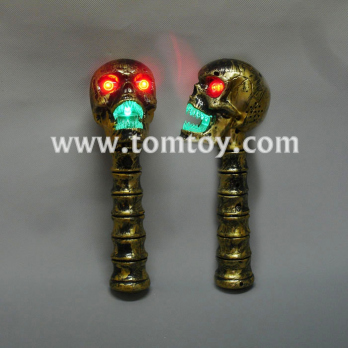 Bronze LED Flashing Skull Head Wand With Sound-Tomtoy