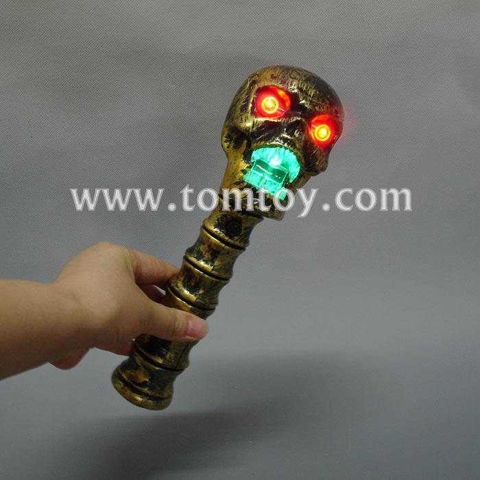 Bronze LED Flashing Skull Head Wand With Sound-Tomtoy