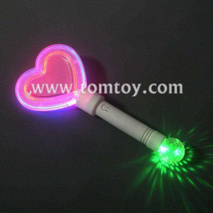 Colorful Heart Shape LED Light Up Wand-Tomtoy