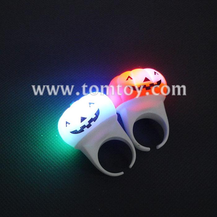 Flashing LED Halloween Pumpkin Toy Rings-Tomtoy