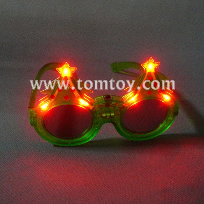 Glitter Christmas tree Light Up Flashing LED Sunglasses-Tomtoy