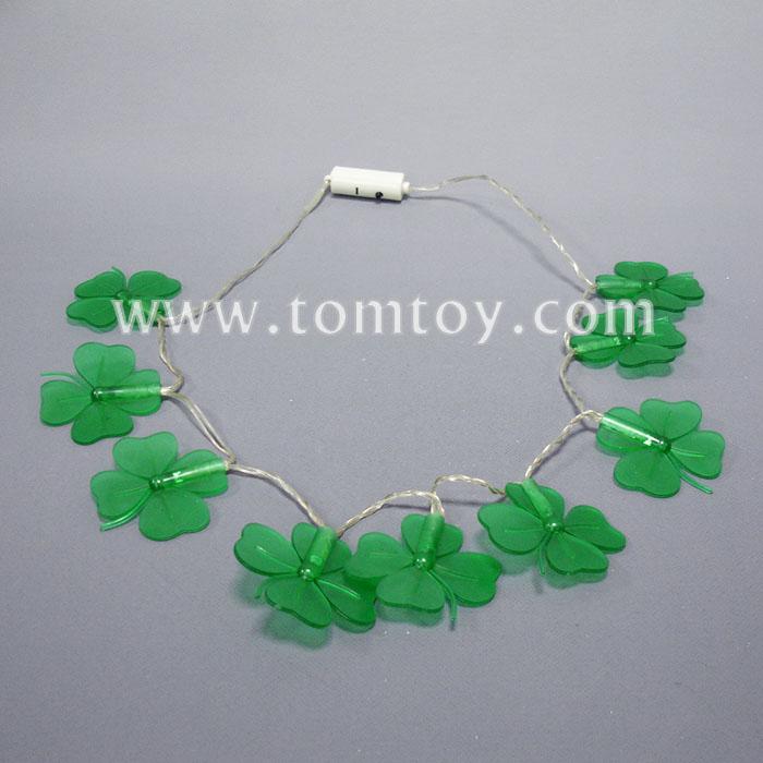 LED Clover Necklace with 9 Green Lights-Tomtoy