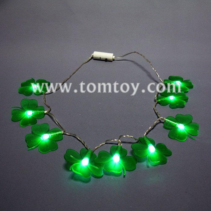 LED Clover Necklace with 9 Green Lights-Tomtoy