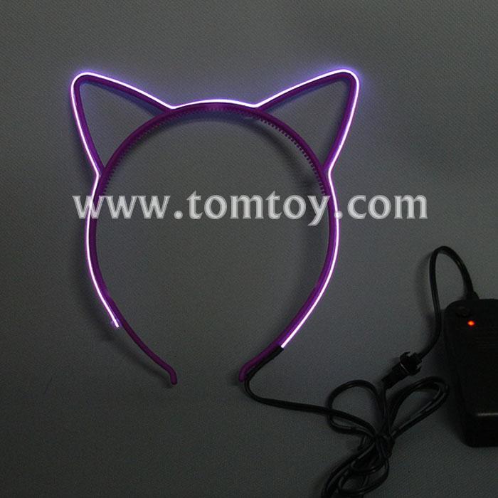 LED EL Wire Cat Ears Headbands-Tomtoy