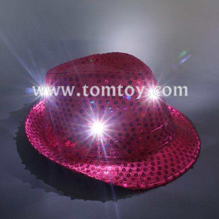 LED Flashing Sequin Fedora Hat-Tomtoy