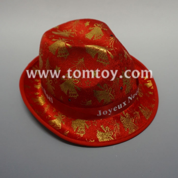 LED Golden Pattern Christmas Fedora Hats-Tomtoy