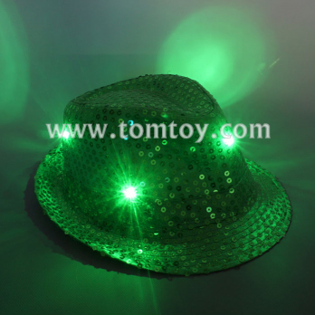 LED Light Sequin Fedora Hat-Tomtoy