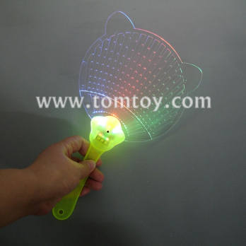 LED Light-Up Flashing Multi-Color Flat Hand Fan-Tomtoy