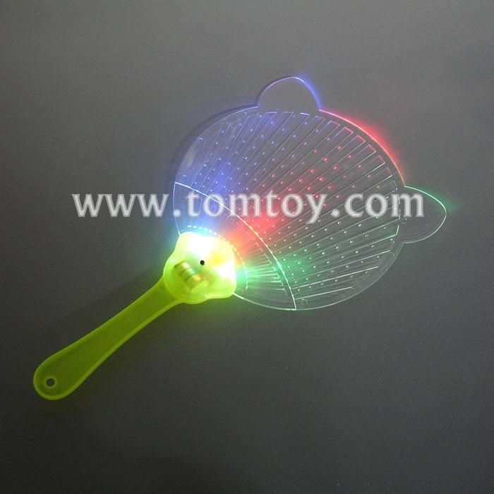 LED Light-Up Flashing Multi-Color Flat Hand Fan-Tomtoy