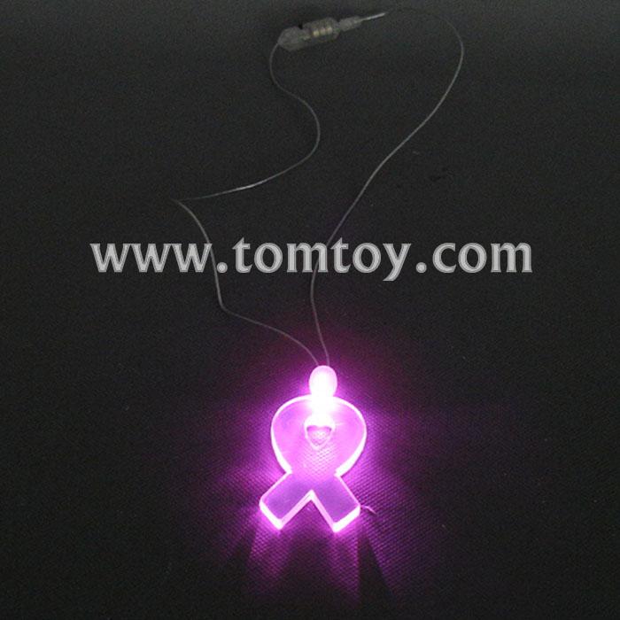 LED Pink Ribbon Necklace-Tomtoy