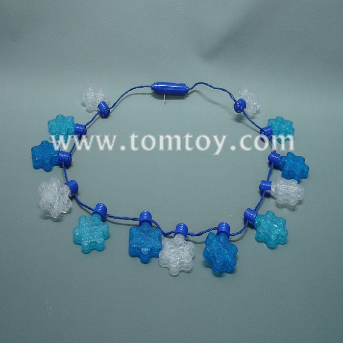 LED Snowflake Necklace Blue And White-Tomtoy