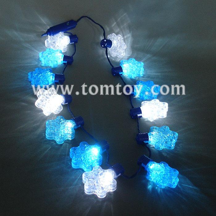 LED Snowflake Necklace Blue And White-Tomtoy