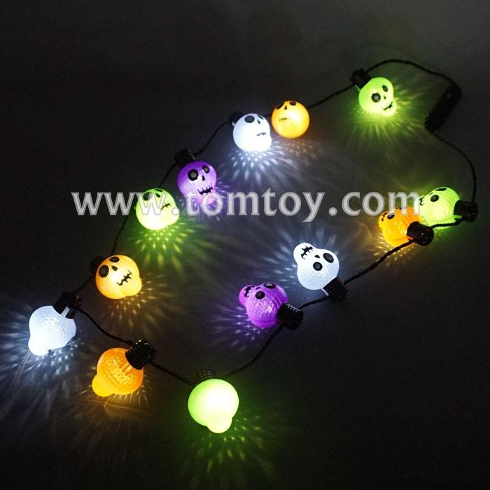 Light Up Multicolor Skull Necklace-Tomtoy