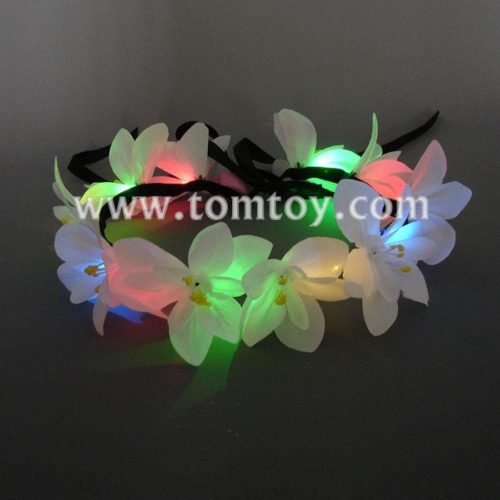 Lily Flower Crown with Adjustable Ribbon for Wedding Festivals-Tomtoy