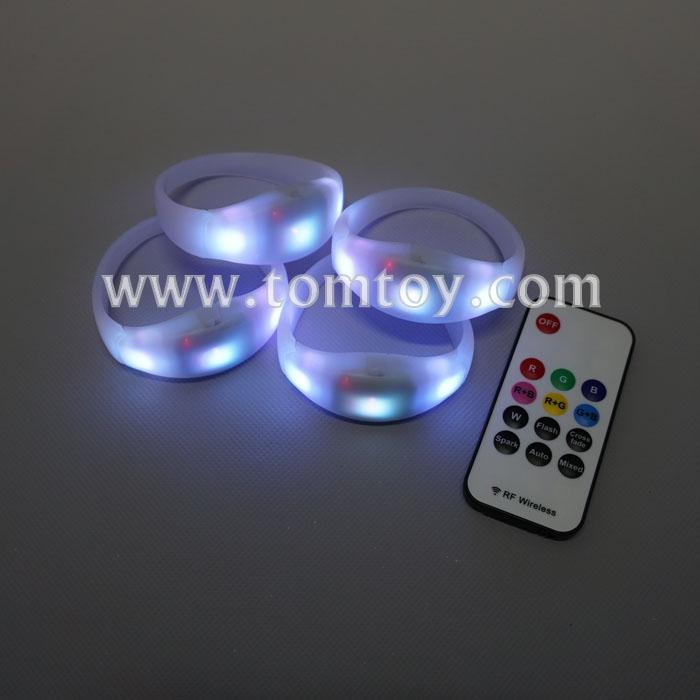 Remote Control Party LED Light Up Bracelet Silicone Glow Flash Blinking ...