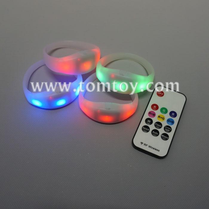 Remote Control Party LED Light Up Bracelet Silicone Glow Flash Blinking ...